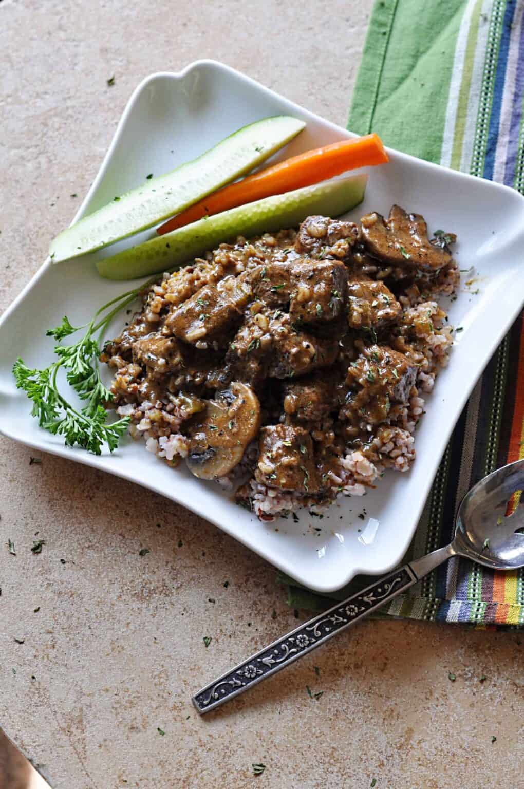 Beef Tips and Rice Recipe (Hearty & Flavorful) - Savory With Soul