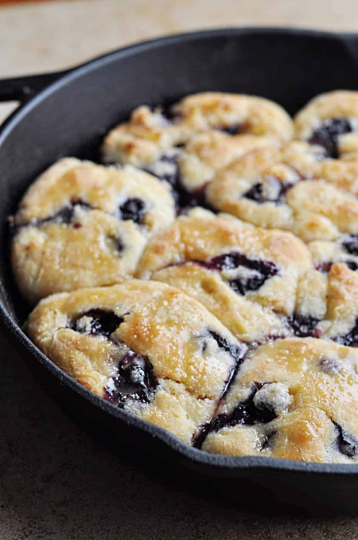 Blueberry Biscuits with Lemon Cinnamon Glaze - Savory With Soul
