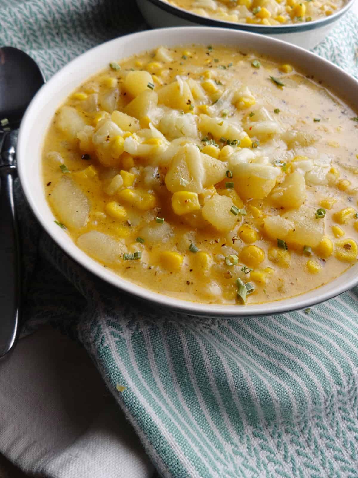 Corn Potato Chowder With Lots Of Zesty Cheese Savory With Soul