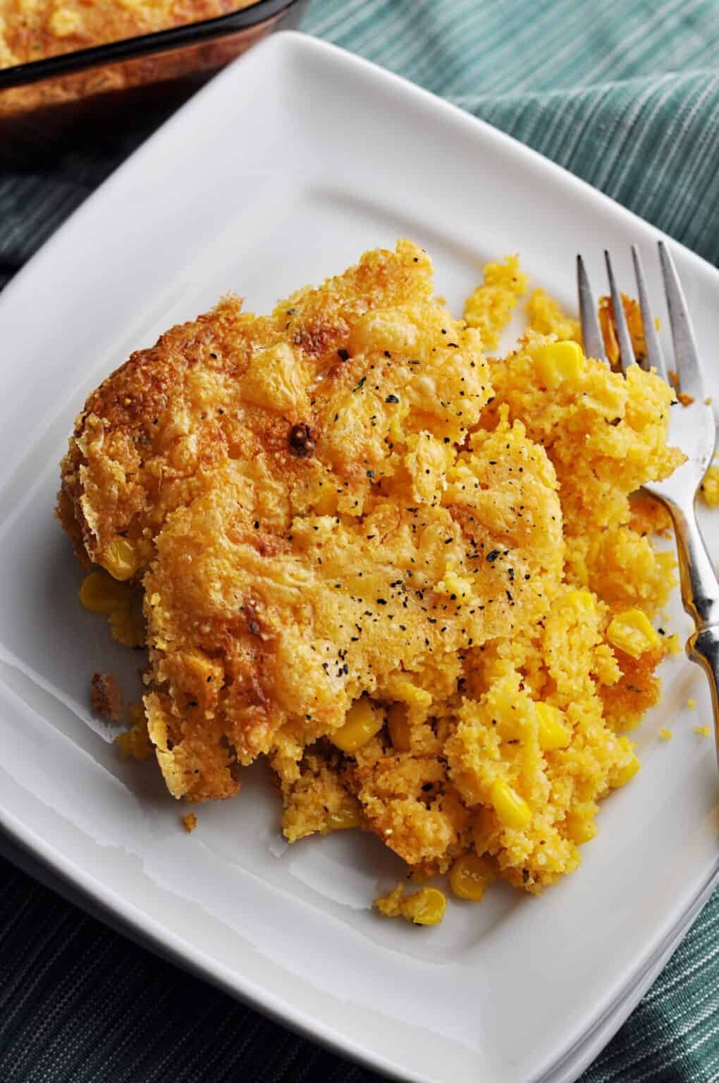Sweetcorn Bake (Corn Casserole with Cream Cheese) - Savory With Soul
