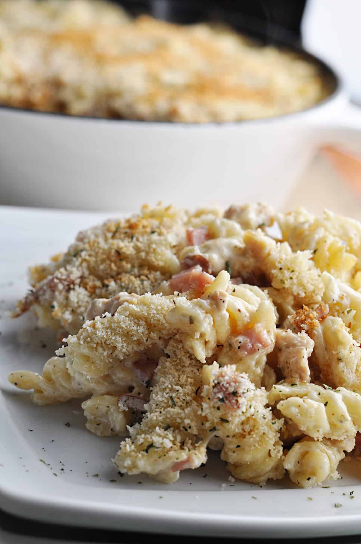 Chicken and Ham Pasta Bake (creamy & quick) - Savory With Soul