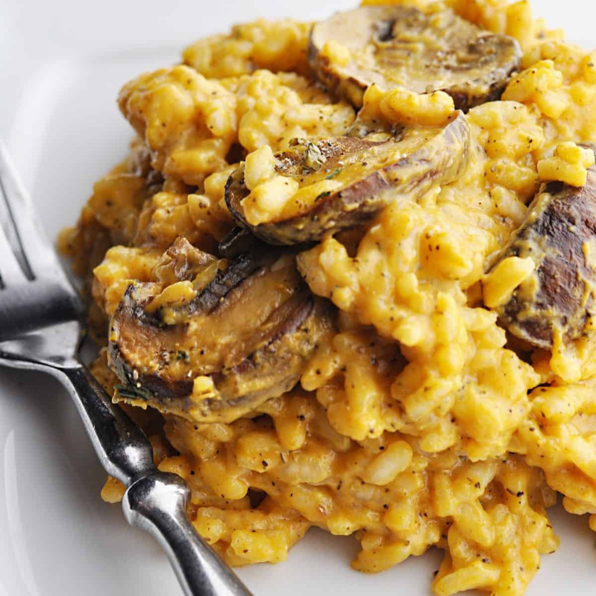Pumpkin and Mushroom Risotto with Sage - Savory With Soul